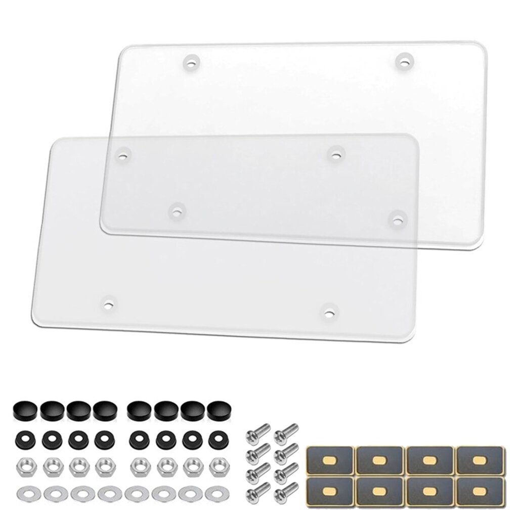 1 Пара Чехлов Для Номерных Знаков Прозрачная Плоская Защитная Рама с Колпачками Клапанов Шин для Экрана Рамы Номерного Знака Автомобиля США