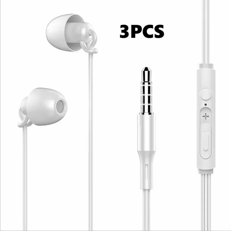 3шт. Проводные наушники-затычки White с микрофоном