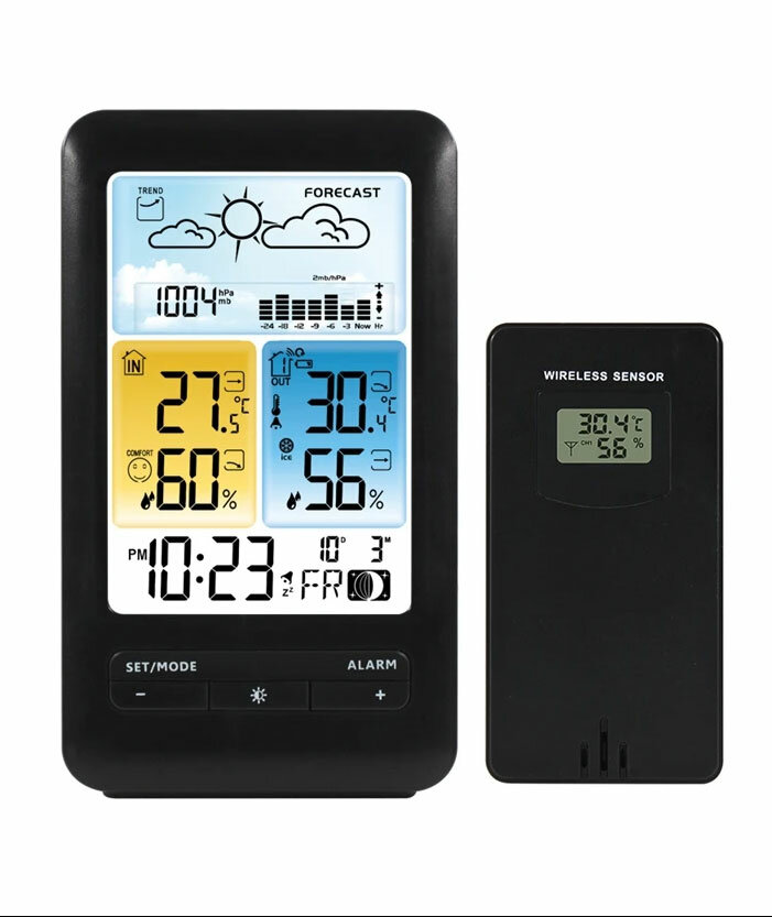 Метеостанция FanJu 3395D: термометр-гигрометр, прогноз погоды, будильник