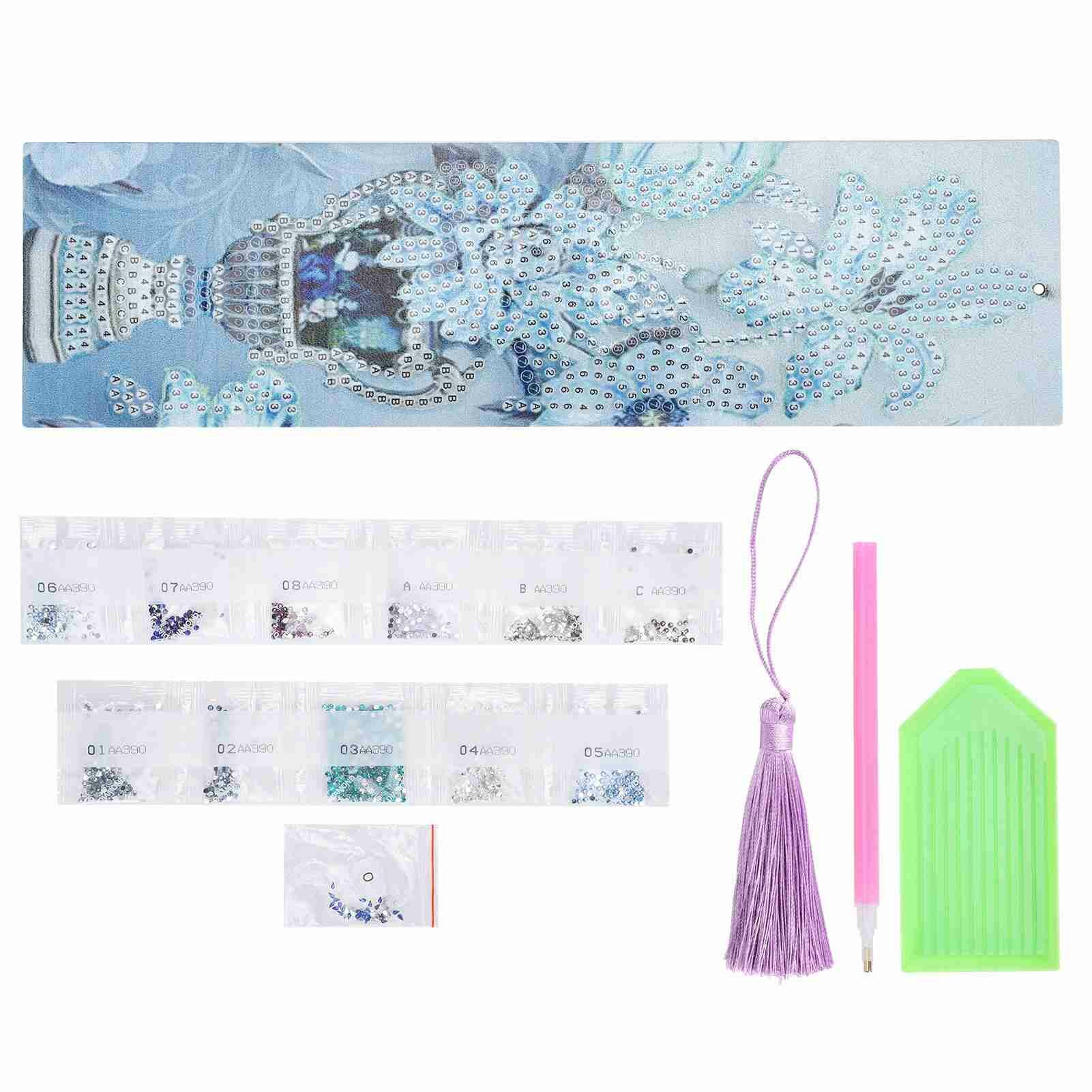 DIY Diamond Painting Bookmarks with Tassel Crafts Gift for Home Office School UseAA390 Vase