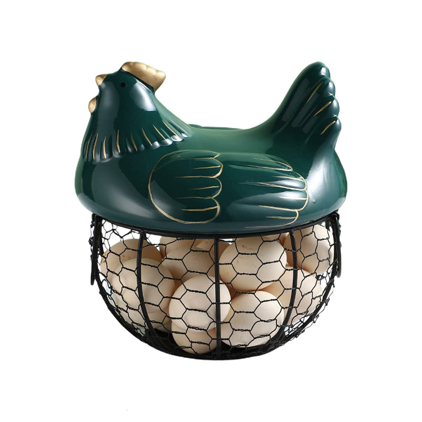 Керамическая подставка для яиц в виде курицы, Зеленый - Черная сеть