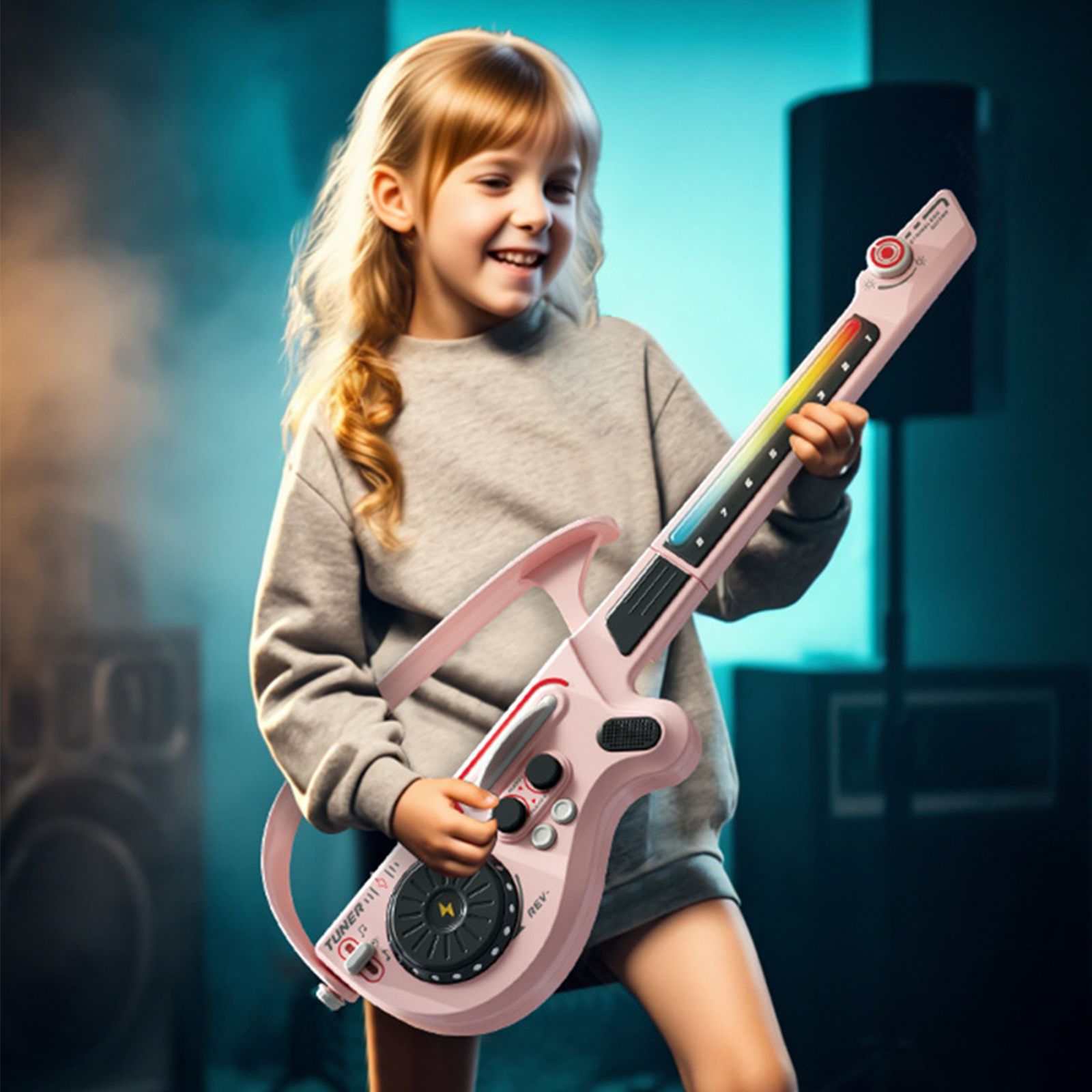 Детский музыкальный инструмент "Бесструнная электронная гитара", от 3 до 10 лет