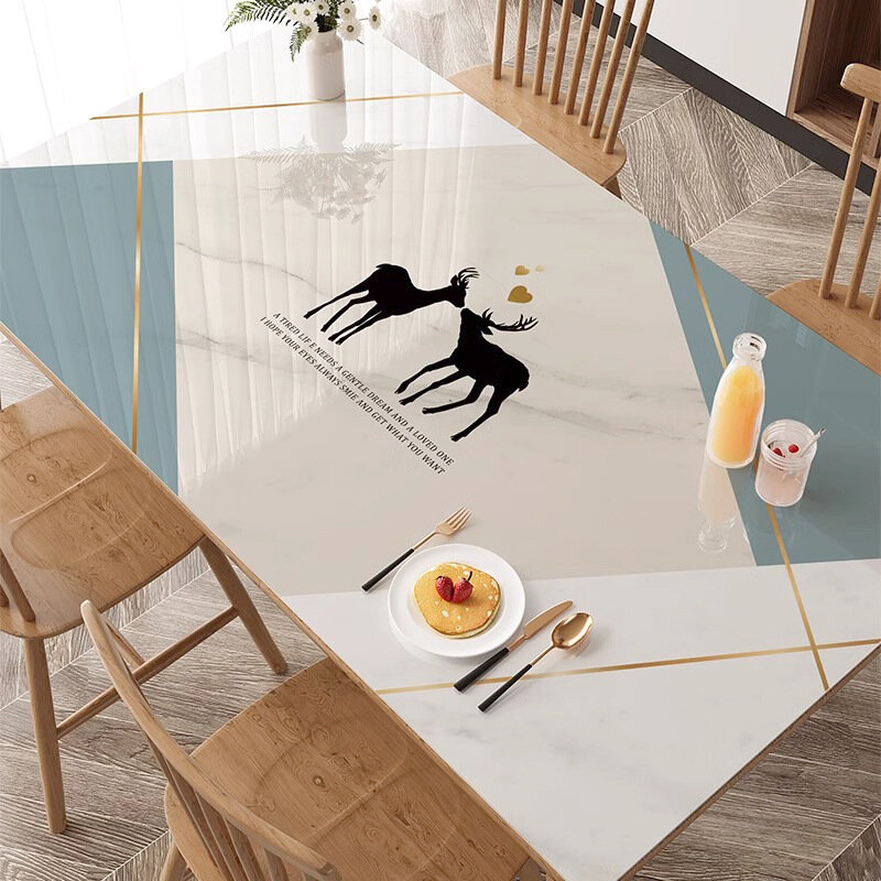 Мягкий стеклянный коврик для стола, термостойкий, водонепроницаемый, маслостойкий, моющийся, ПВХ, роскошный, высококачественный коврик для кофейного стола 1.5 мм