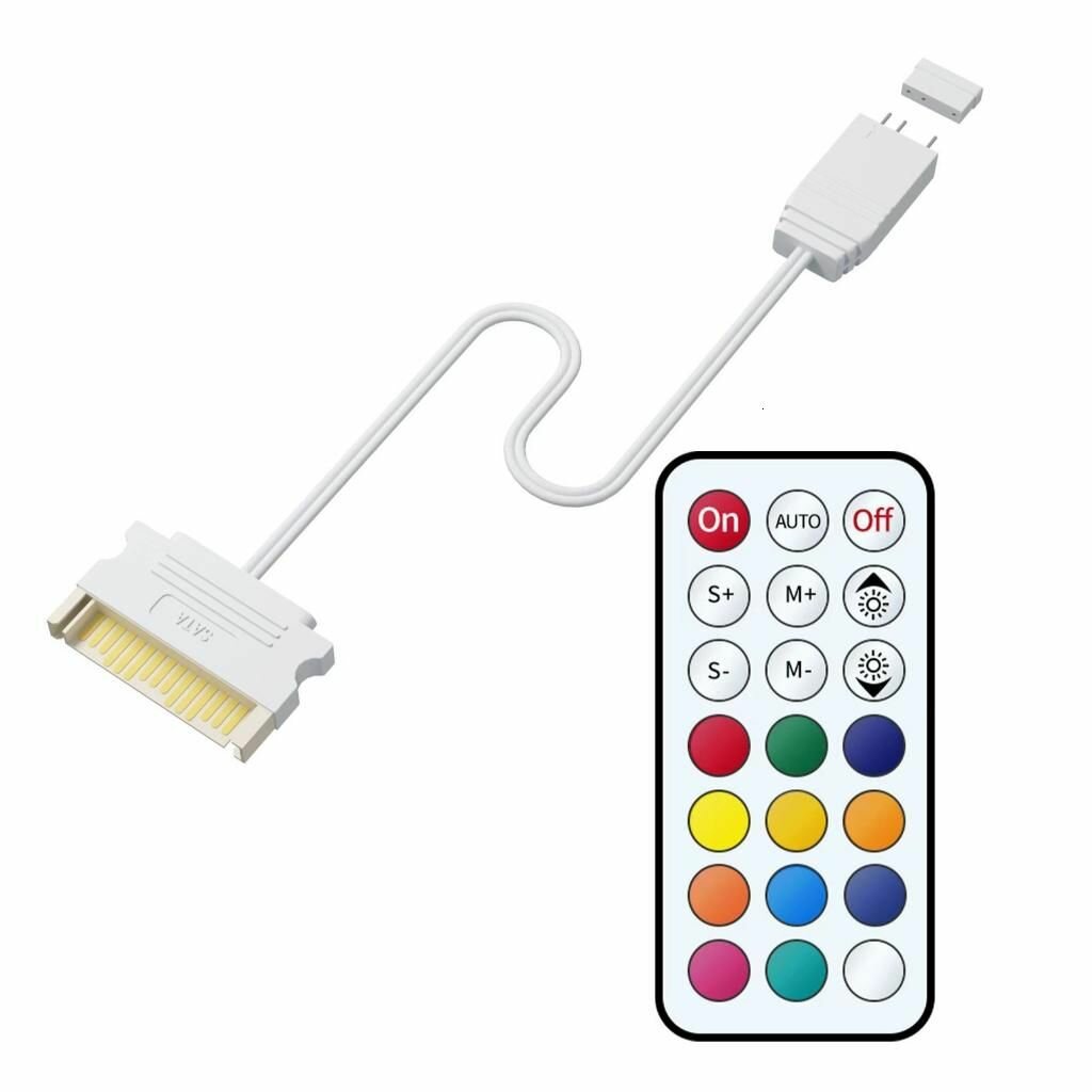 Светодиодный контроллер 5V ARGB с 15-контактным адаптером питания и дистанционным управлением для освещения ПК