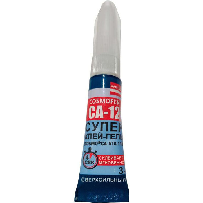Клей Cosmofen СA-12 Cosmo, суперклей-гель секундный цианакрилатный, CA-510.110, 3г в блистере