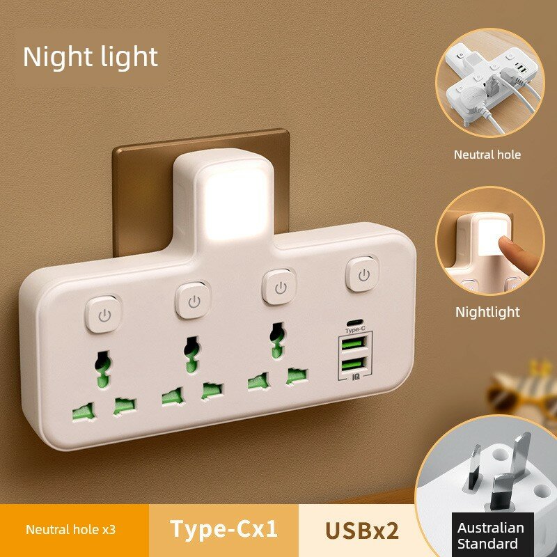 Многофункциональная универсальная сетевая розетка с несколькими портами для путешествий, стандарт UK/EU/US, с