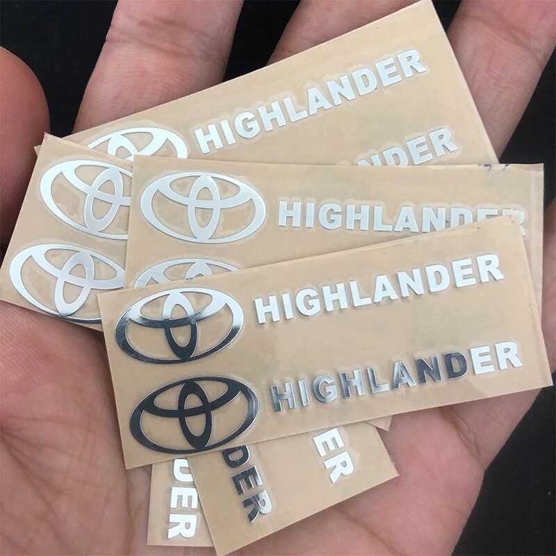 Внутренняя эмблема автомобиля, наклейка, украшения, аксессуары для Toyota Gazoo Highlander, 5 Pcs