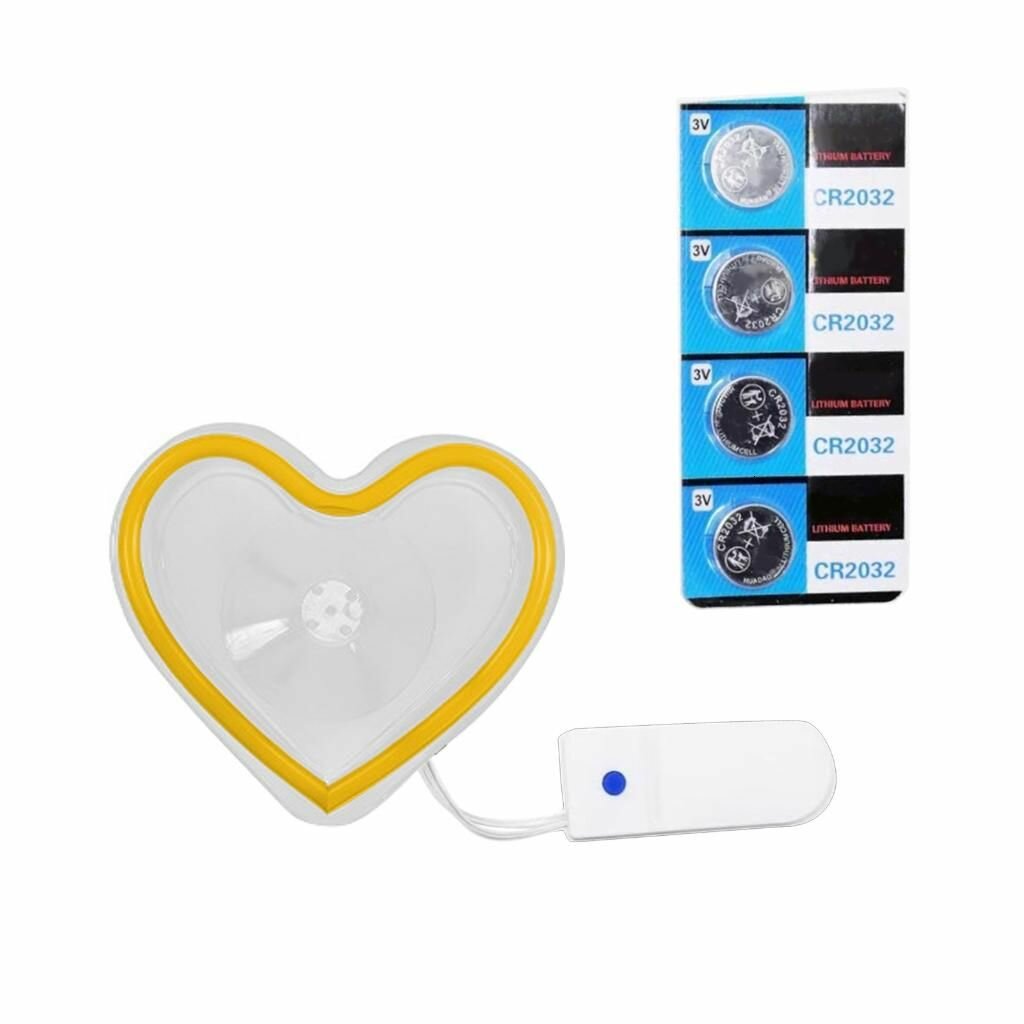 Светодиодный автомобильный светильник Сердце , Желтый - Модель аккумулятора