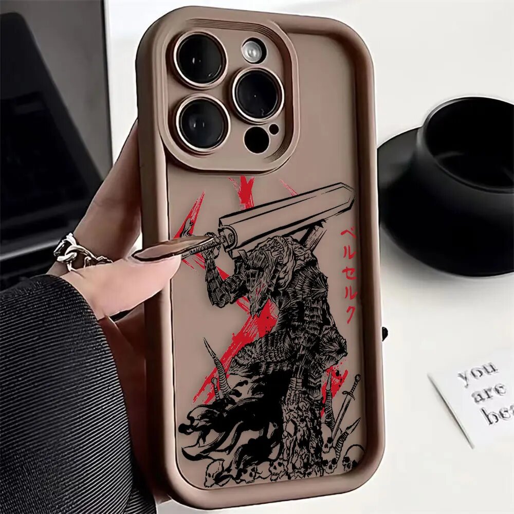 Чехол для телефона Berserk Guts Sketch для IPHONE APPLE 17 AIR 16 16E 11 12 13 MINI 14 15 8 7 XR Plus Pro Max, силиконовый чехол Funda