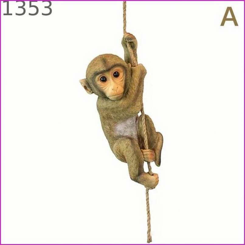 Декоративная статуя обезьяны из смолы, веревка для лазания, добавляет в жизнь естественную атмосферу