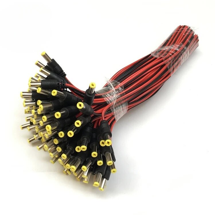 10 шт./лот 2,1x5,5 мм штекер-мама 12 В постоянного тока, разъем кабеля питания для камеры видеонаблюдения, удлинитель хвоста, провод 12 В постоянного тока