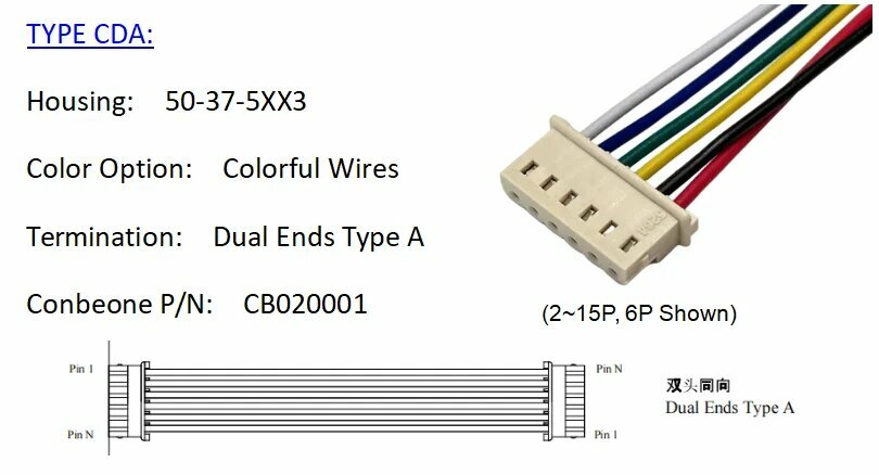Кабель MOLEX CDA 2.50мм 4P, 100MM, TYPE CDA