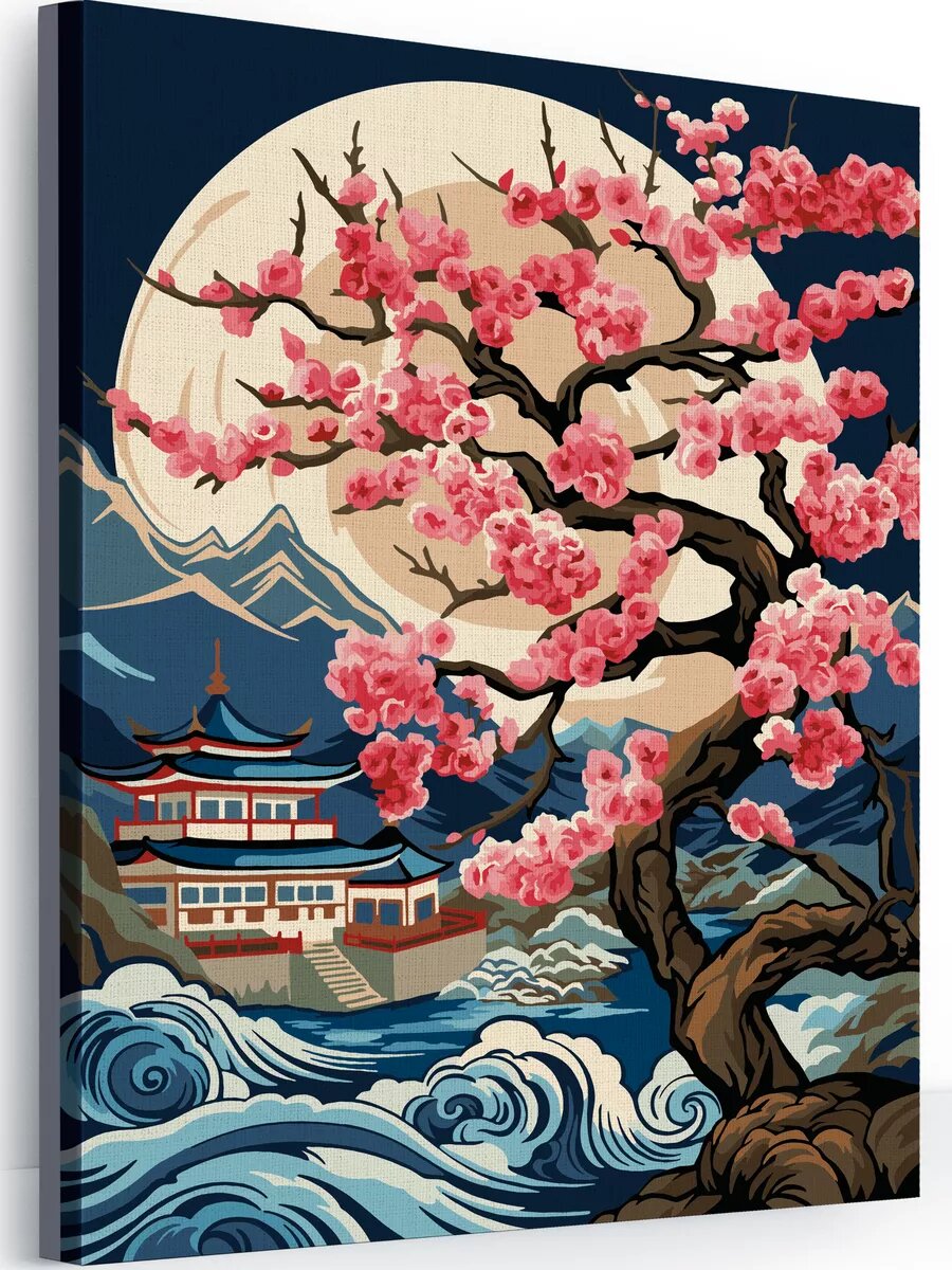 Волшебная сакура Картина по номерам на холсте 40х50