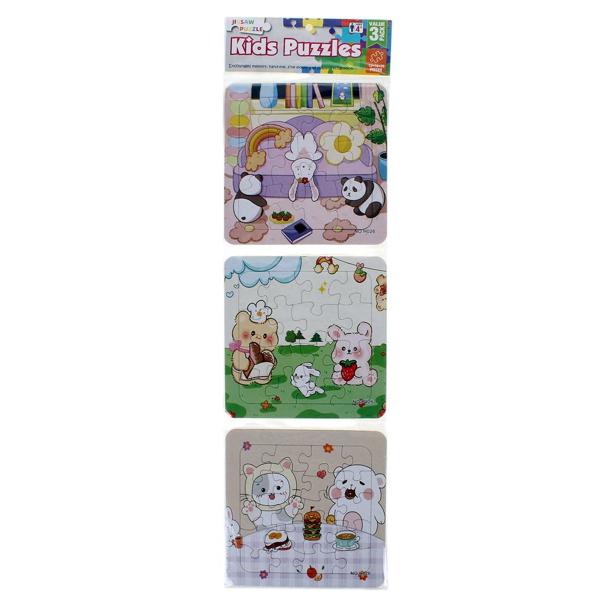 Пазл детский "Kids Puzzles" 60-110 эл, 4+, картон, цветной принт с животными