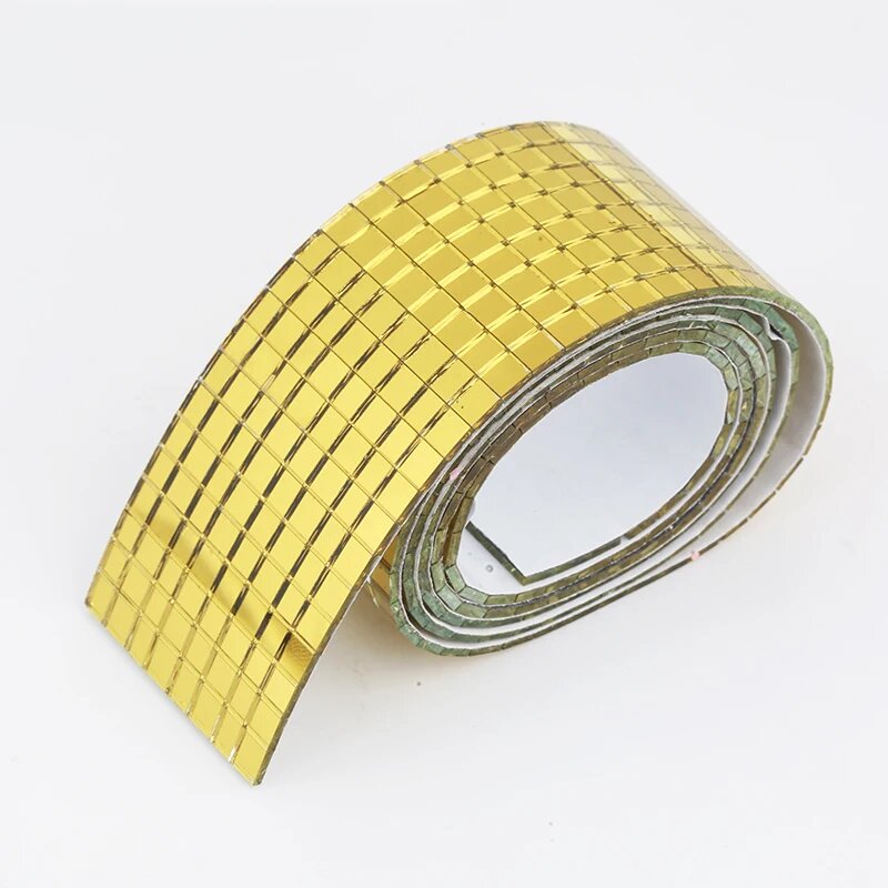 Самоклеящаяся зеркальная мозаика RESEN 10x10 мм Gold-5x5grid, 4cmx5meters