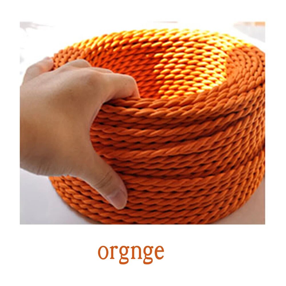 Винтажный тканевый электрический провод 2x0.75мм² армейский зеленый, 30m