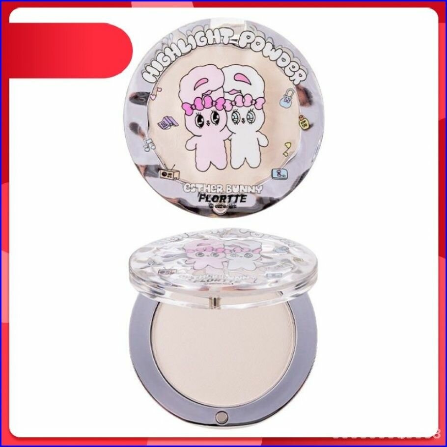 Пудра FLORETTE Highlight Powder естественным образом осветляет макияж лица.