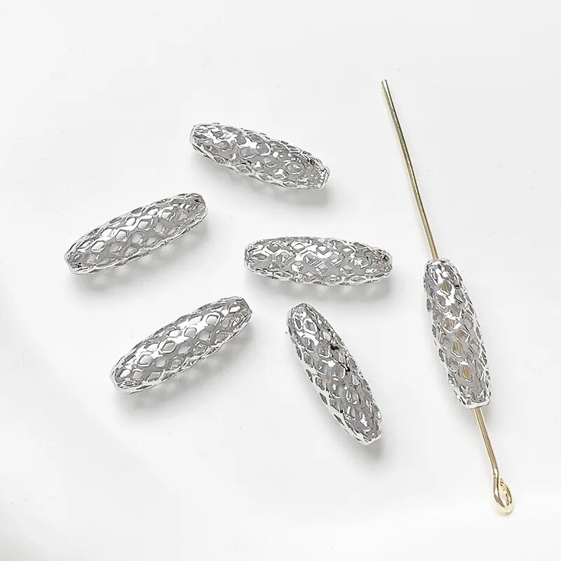 Металлические овальные бусины-разделители LIJIEMEI BY-D4698-9