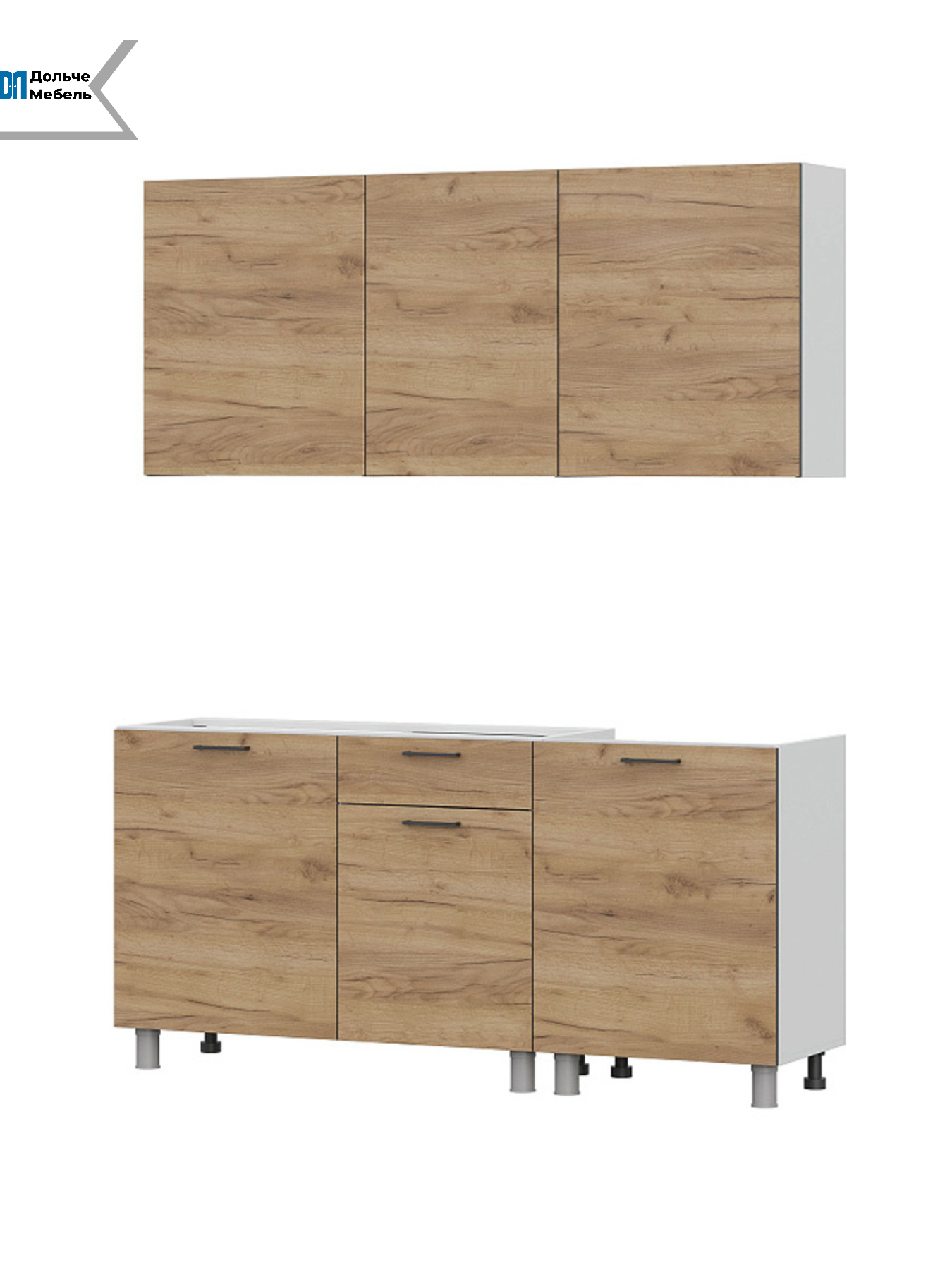 Кухонный гарнитур прямой Лаванда 170 см (без столешницы), цвет дуб золотой