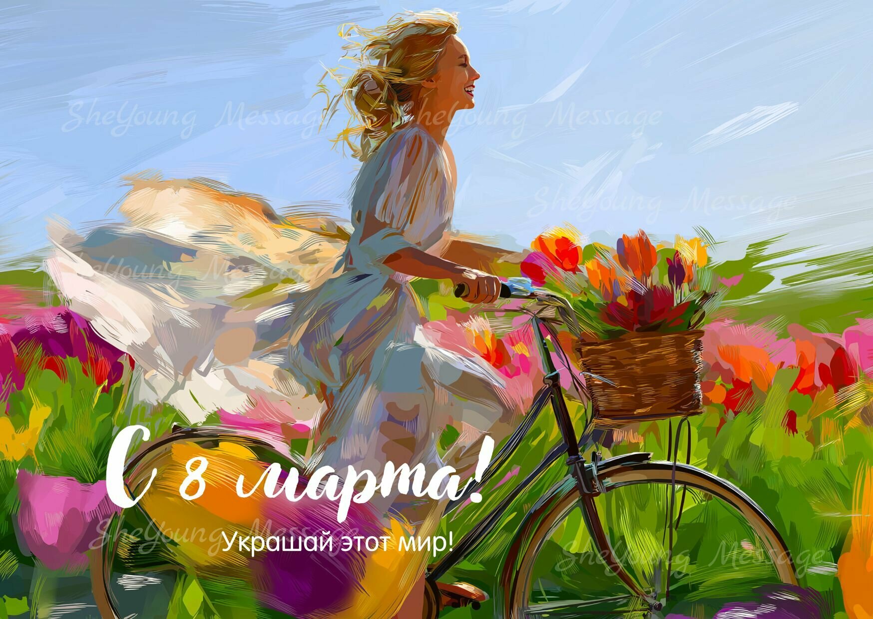 Набор открыток на 8 марта "Женское пробуждение", 2 шт в наборе, 10x15 см, с конвертами