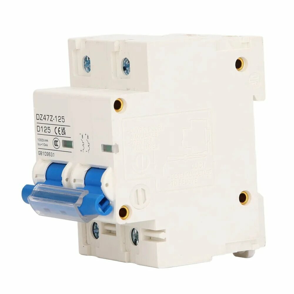 Автомат DC 2P 1000V 125A, защита КЗ, синий