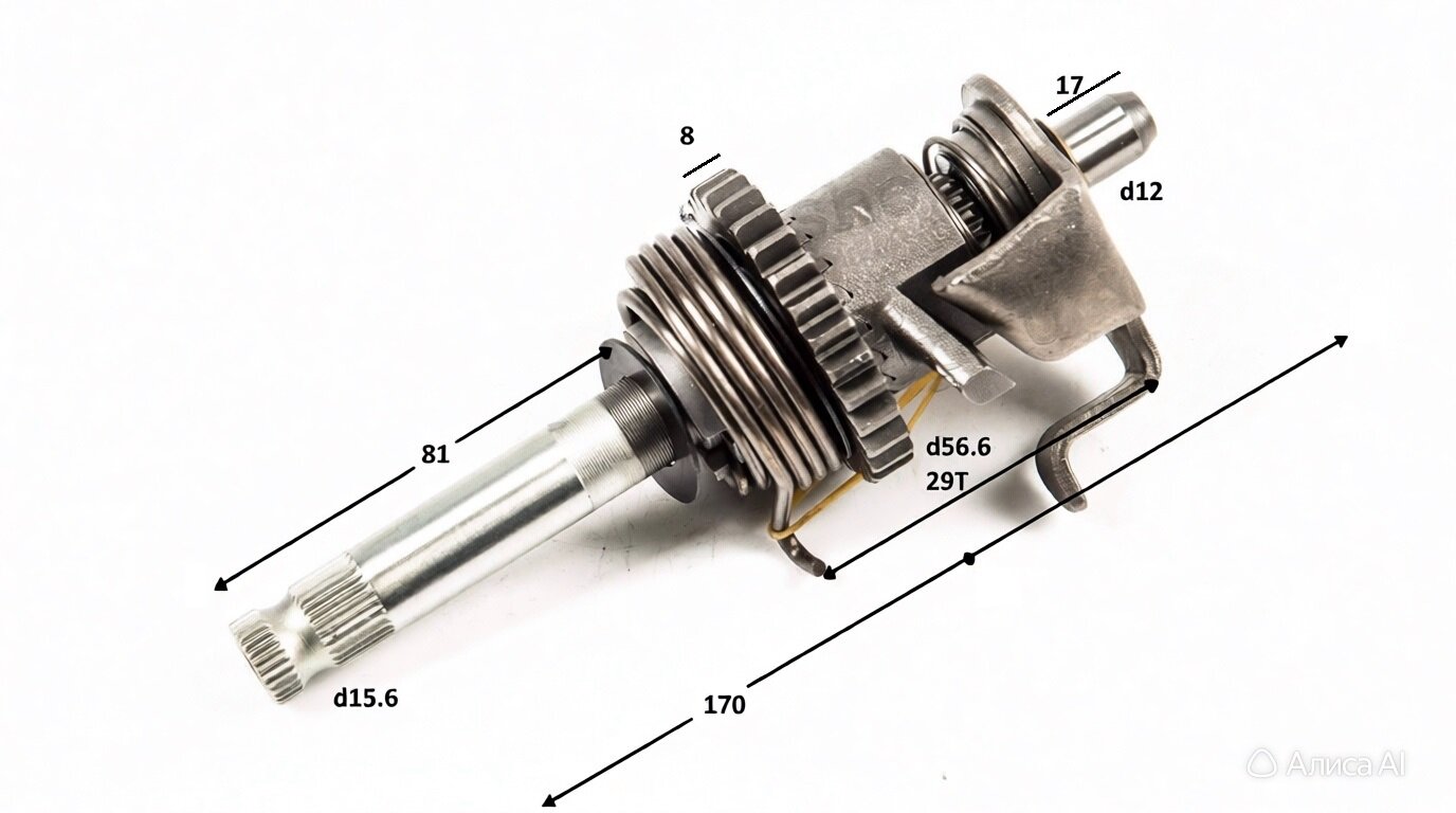 Вал кикстартера в сборе 165FMM, 166FMM, 167FMM, 169FMM, 172FMM-3A, 175FMM