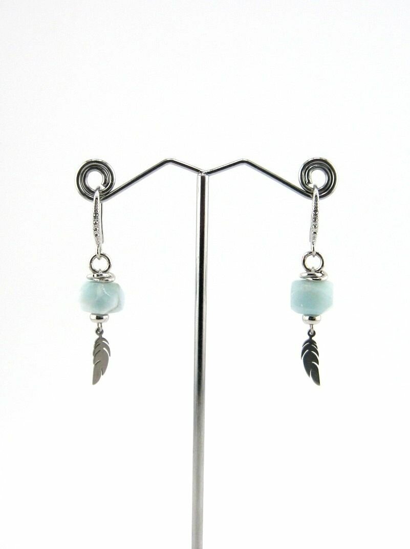 Серьги, аквамарин