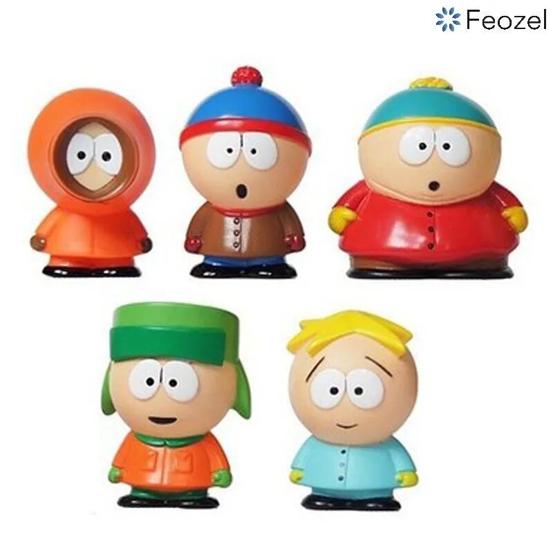 Аниме фигурки Набор Южный Парк / South Park: Кенни, Стэн, Эрик Картман, Кайл, Баттерс фигурок 5шт (6см)