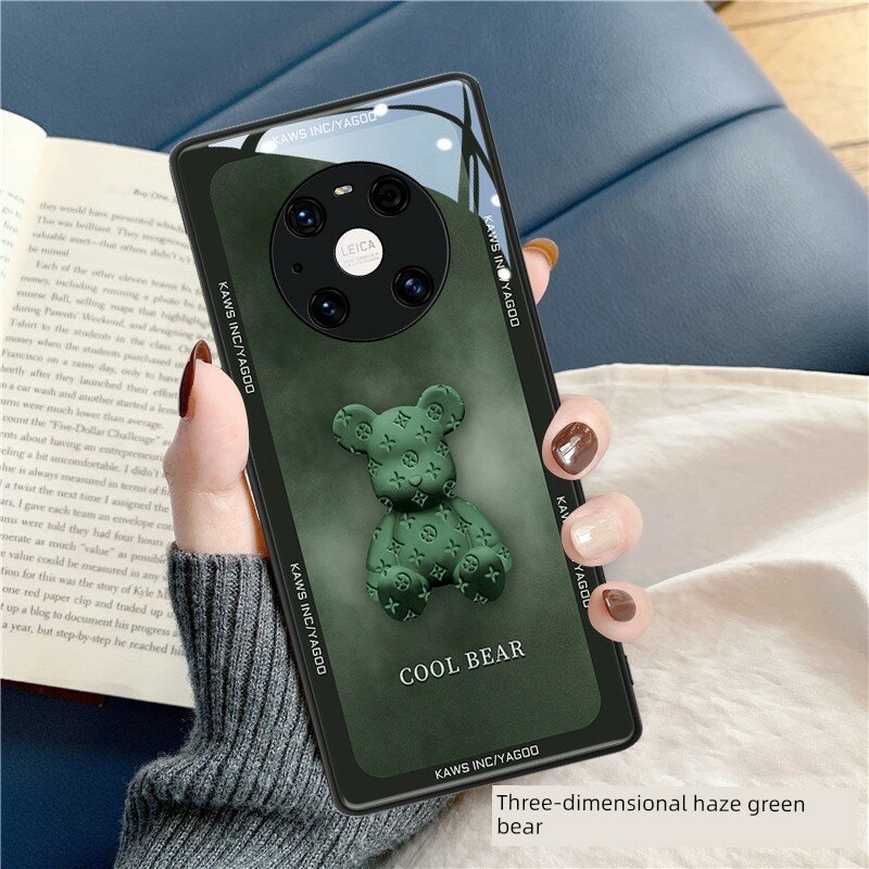 Чехол для Huawei P20 с 3D-изображением Сонного Медвежонка, зеленый цвет, премиум защита