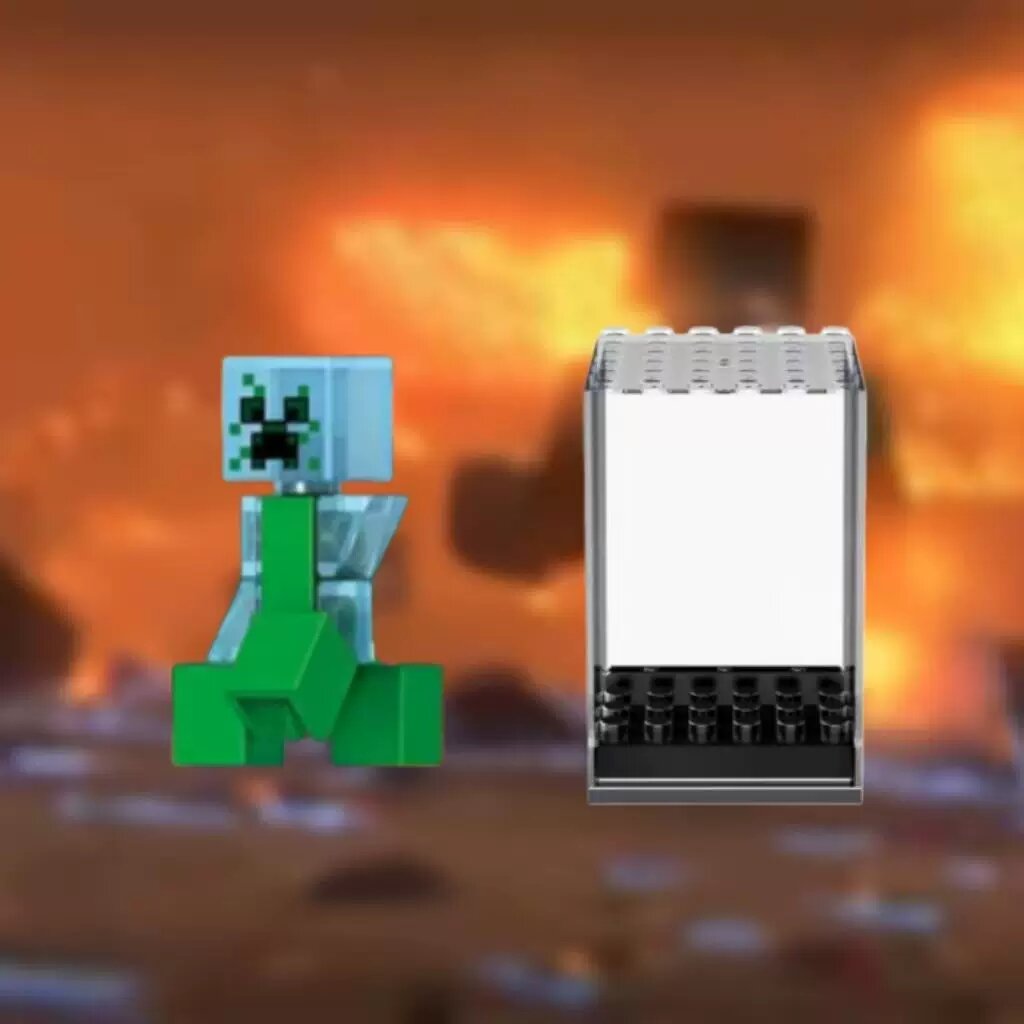 Minecraft Молниеносный Крипер Минифигурка с Коробкой - Динамичная Игрушка из Блоков для Детей, 1 шт