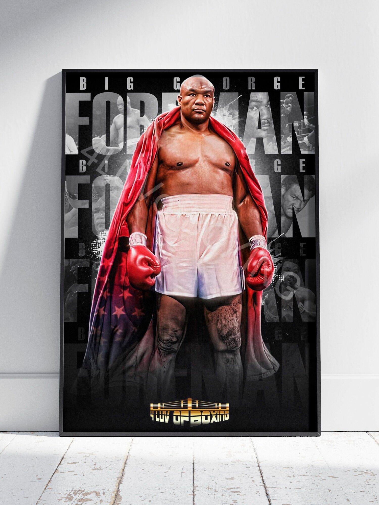 Плакат на стену для интерьера Легенды Бокса (Джордж Эдвард Форман - George Foreman) - Постер по спорту и физической активности формата A3 (30x42 см)