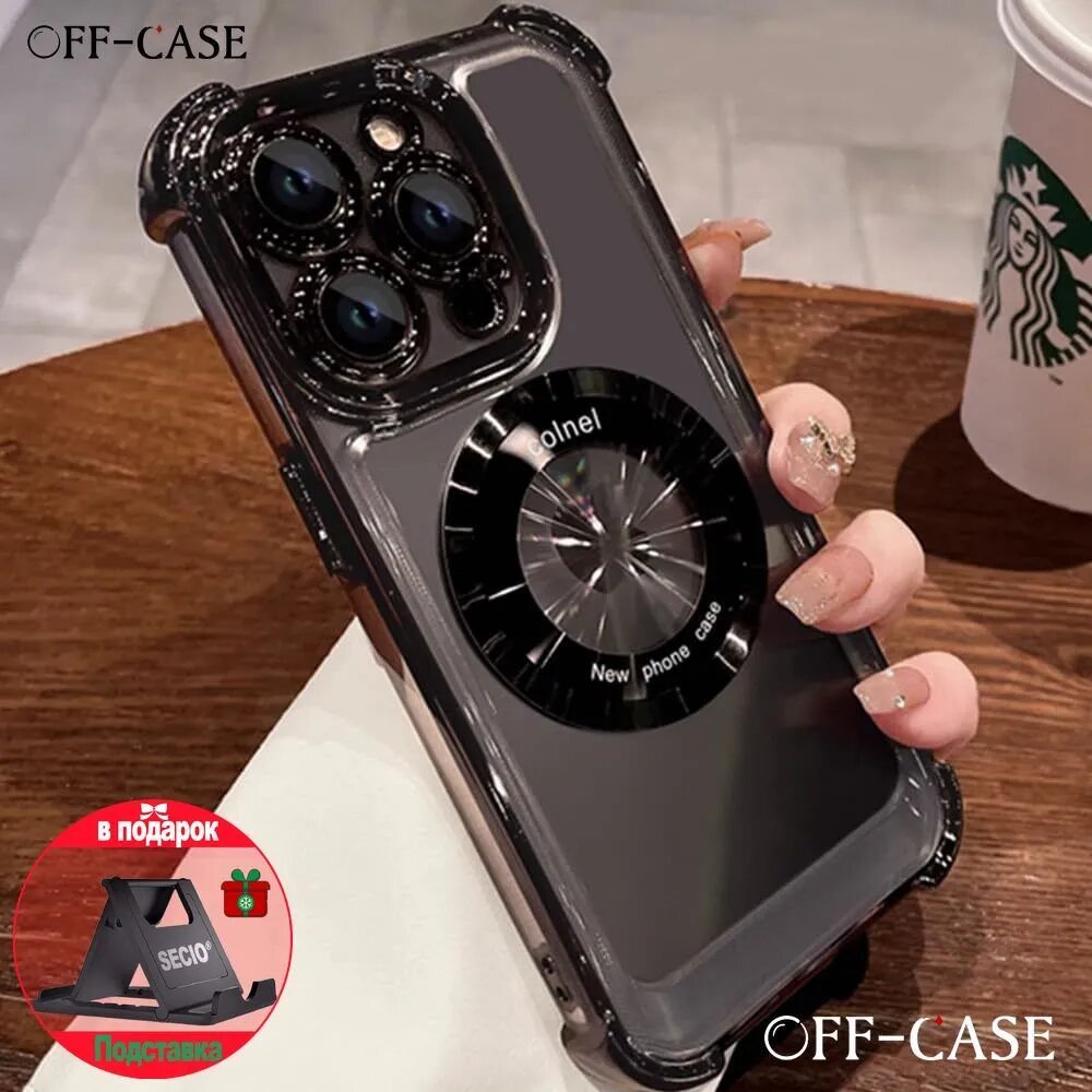 Магнитный чехол на iPhone 14 PRO MAX магсейф (на айфон 14 про макс) с поддержкой MagSafe, защита камеры, усиленные края/защита углов OFF-CASE
