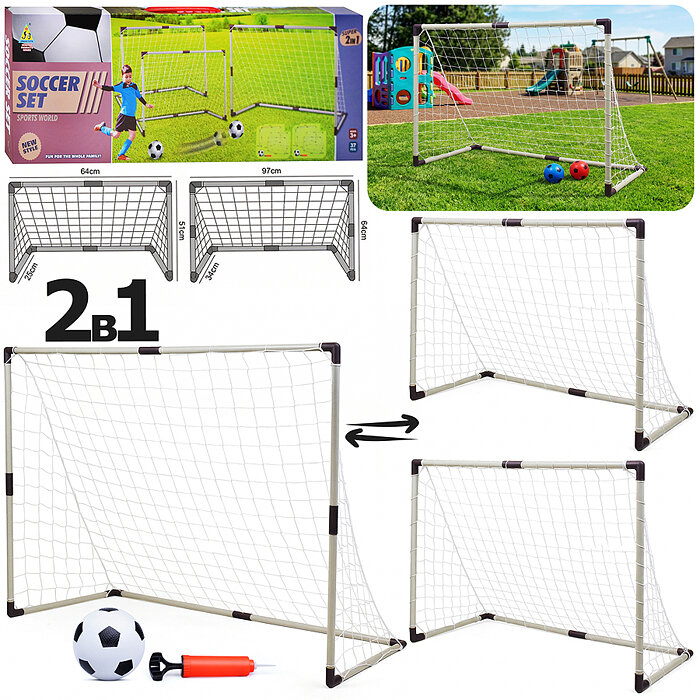 Ворота футбольные "Забей гол", с мячом и насосом, 110x42x80 см