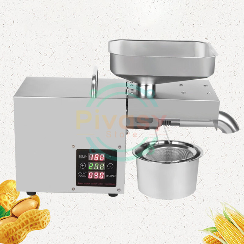 Автоматический пресс для масла мощностью 1500 Вт, нержавеющая сталь, горячее и холодное прессование