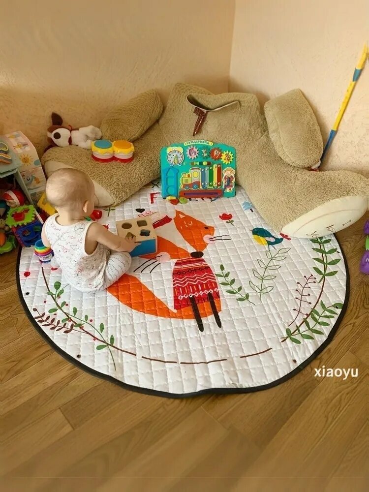 Мультяшный коврик для хранения игрушек хлопковый коврик для хранения автомобилей игровой коврик для пола — фото 1