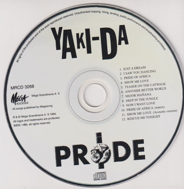 Yaki-Da - Pride, 1994, 4-page, CD-Аудио — фото 1