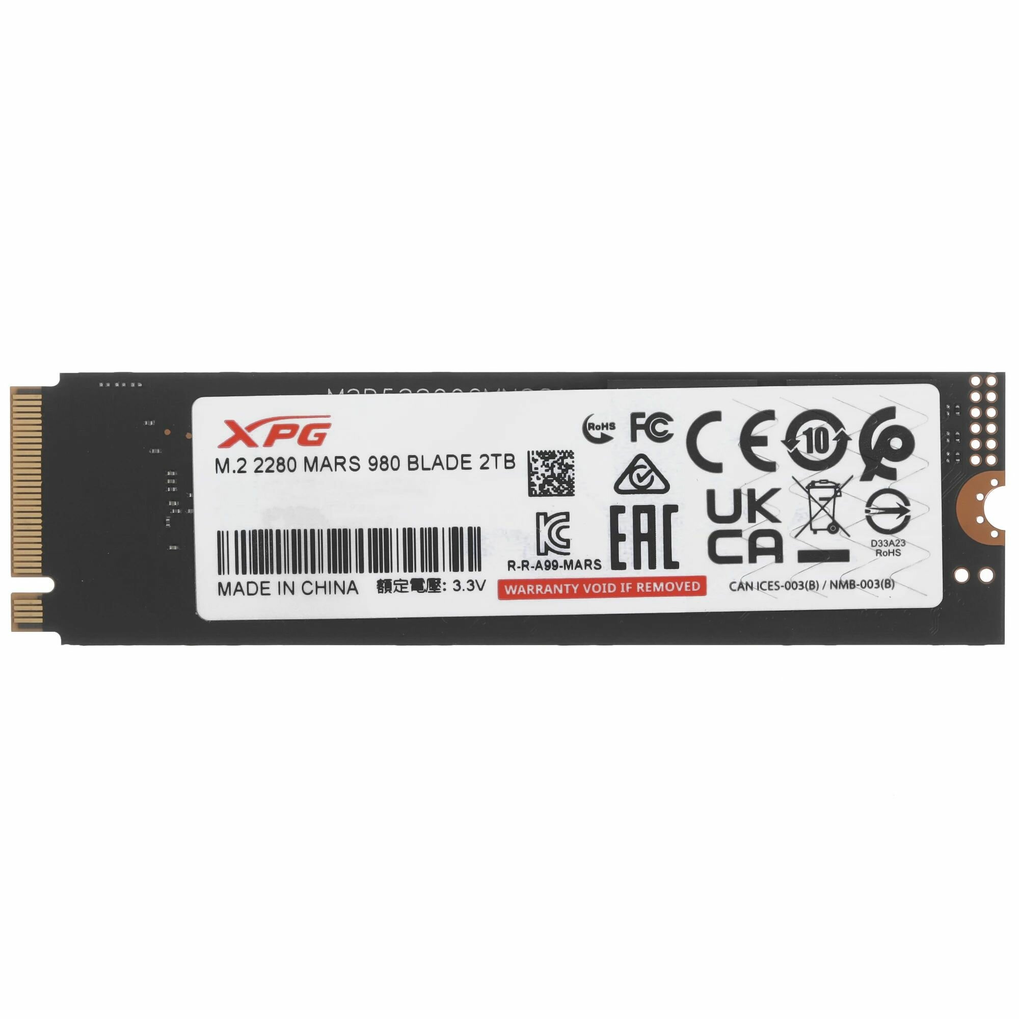 2 ТБ M.2 NVMe накопитель ADATA XPG MARS 980 BLADE (SMAR-980B-2TCS) - PCI-E 5.0, чтение - 14000 МБ/с, запись - 13000 МБ/c, TBW - 1480