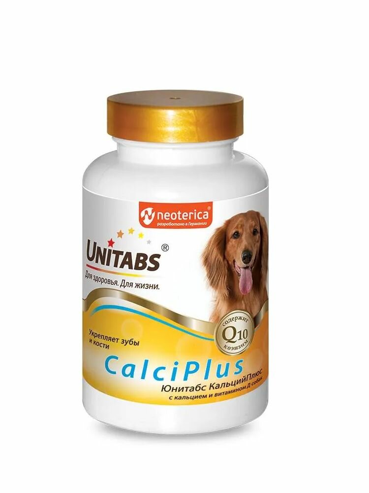 Unitabs Витамины для собак CalciPlus с Q10, 100 таблеток