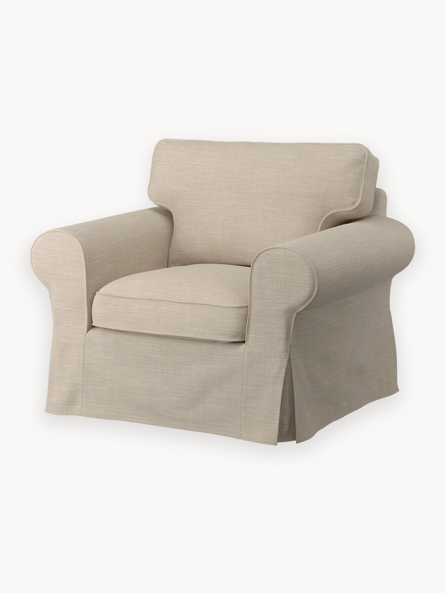 Чехол на кресло "Экторп» Оттенок Пепельный Ткань Велюр "Антикоготь"