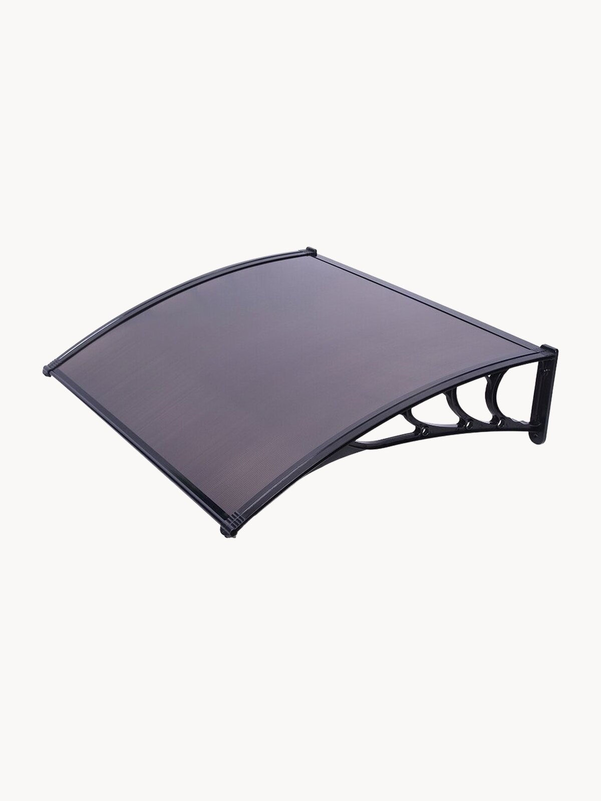 Козырёк над крыльцом ТП-1000х1500х285 мм, пластик/алюминий, коричневый, держатели черные