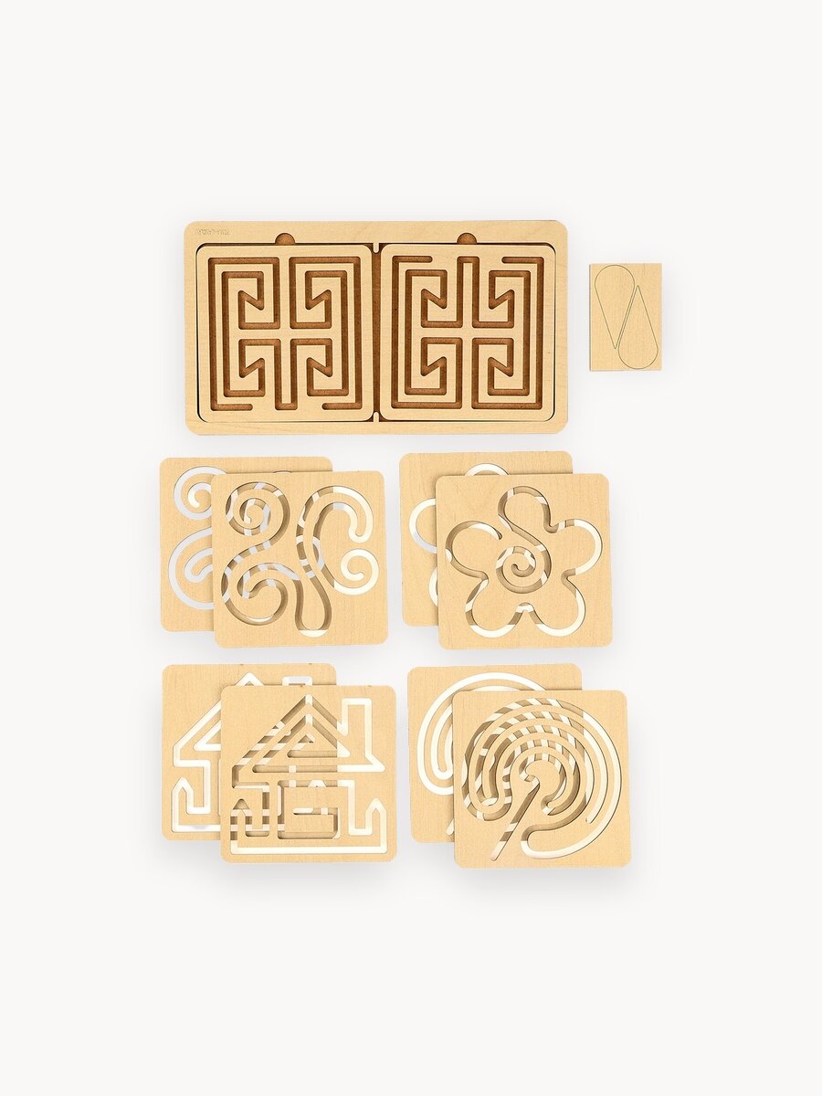 Развивающий набор нейротренажеров для детей "Межполушарные доски", 10 трафаретов