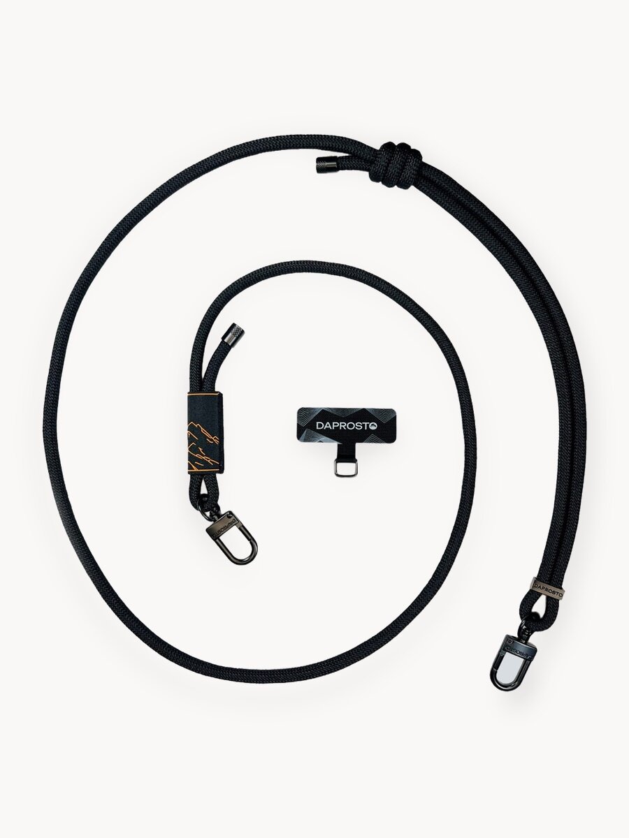 Шнурок для телефона на шею с регулировкой длины от бренда DAPROSTO Black Magic 160 см