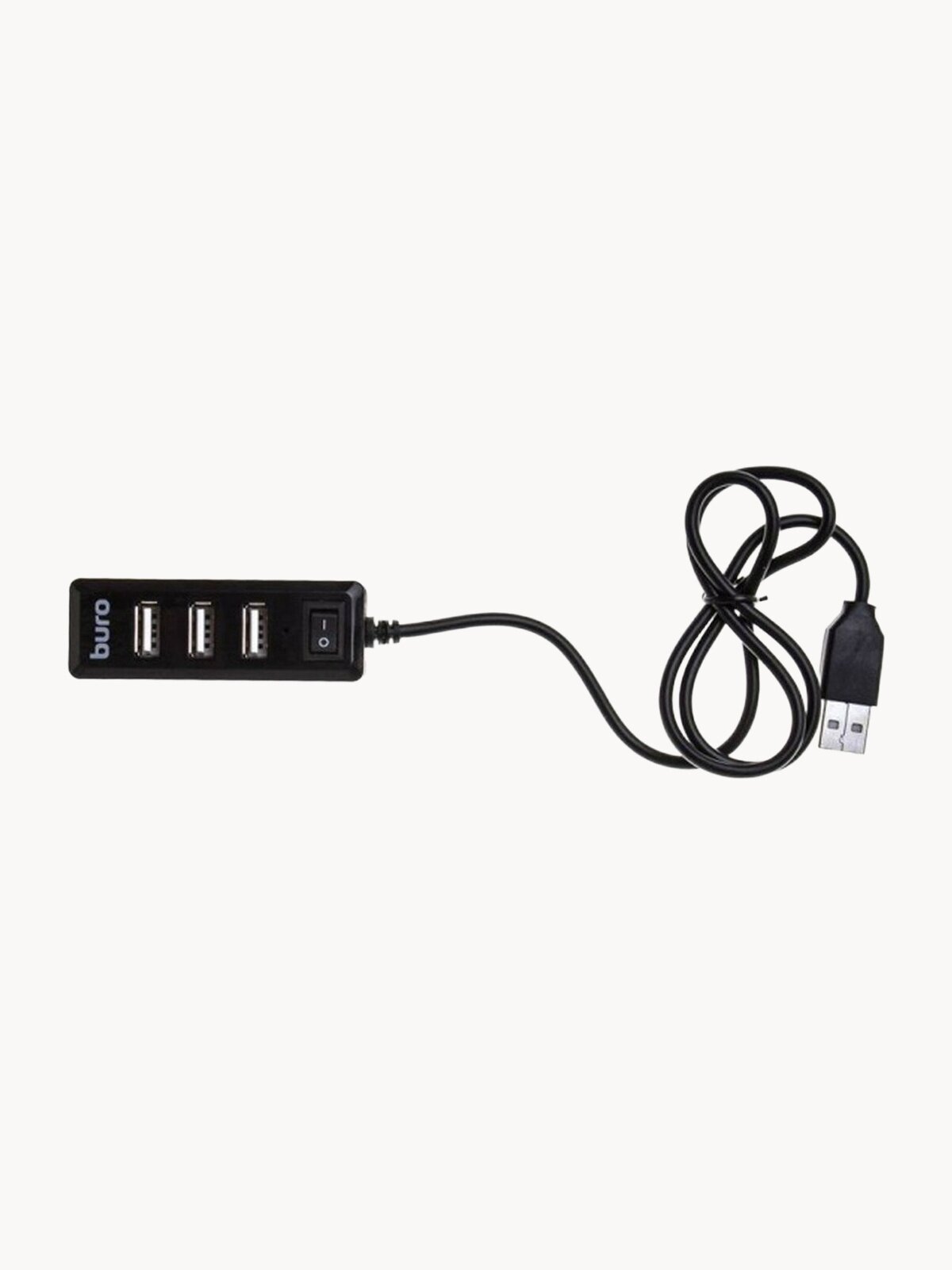 Разветвитель USB Buro BU-HUB4-0.5L-U2.0 4порт. черный