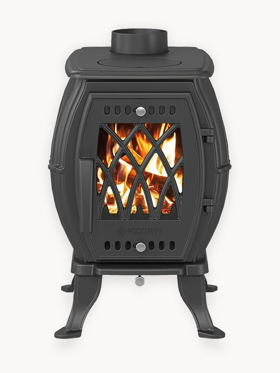 Чугунная Печь Везувий ВХ-05 "Антрацит" с плитой