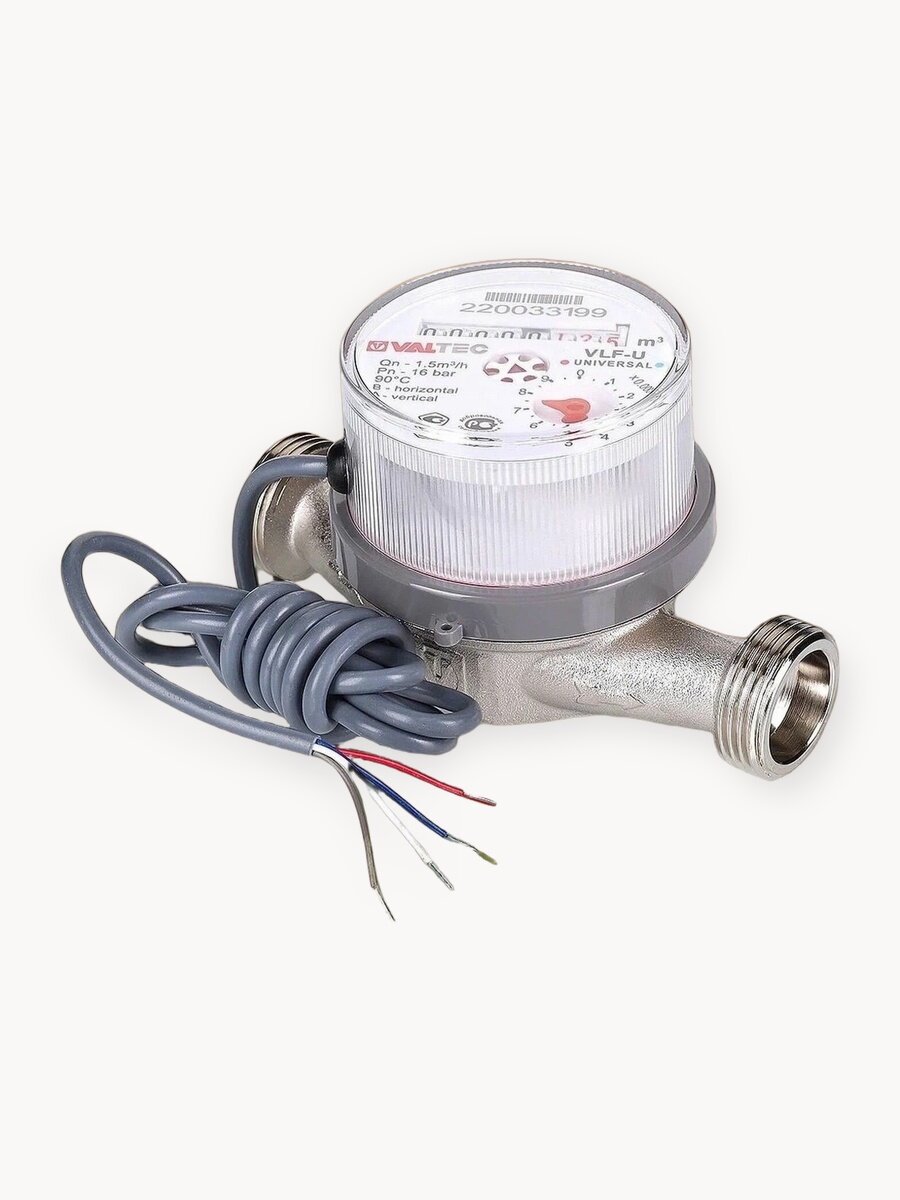 Счетчик воды Valtec 1/2" L 110мм, с импульсным выходом