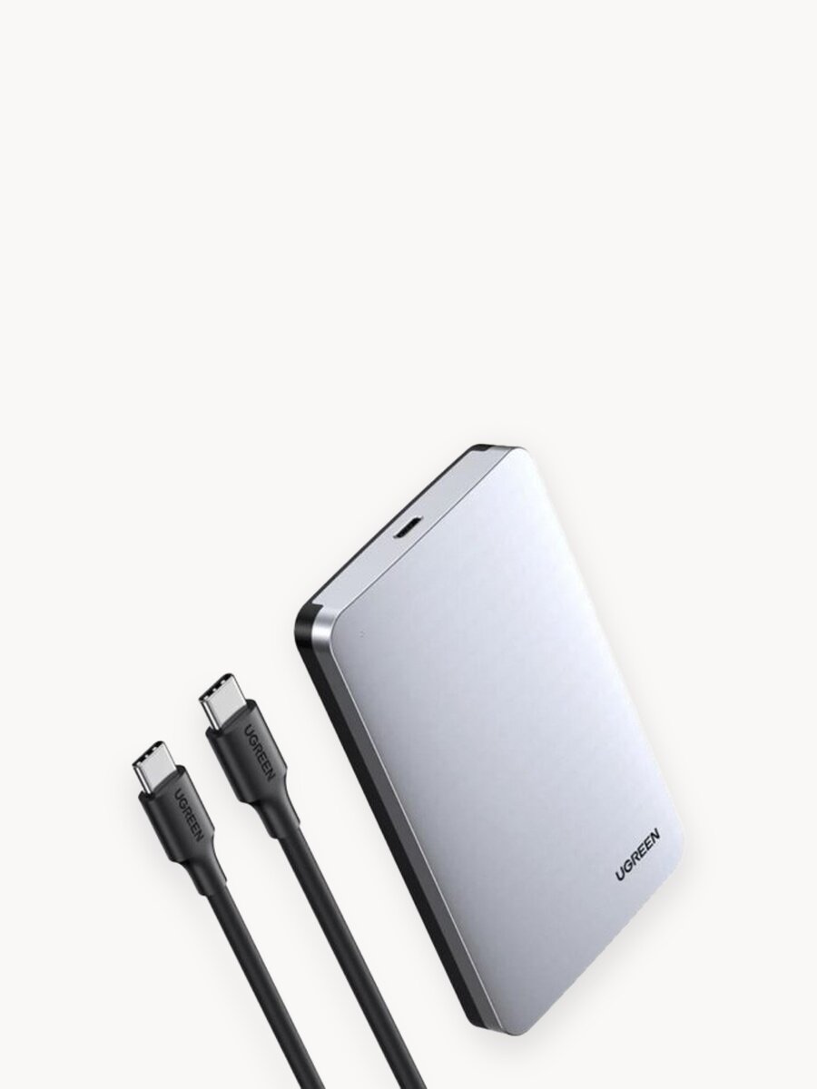 Внешний корпус Ugreen 2.5" SATA, кабель USB C, серый(70498)