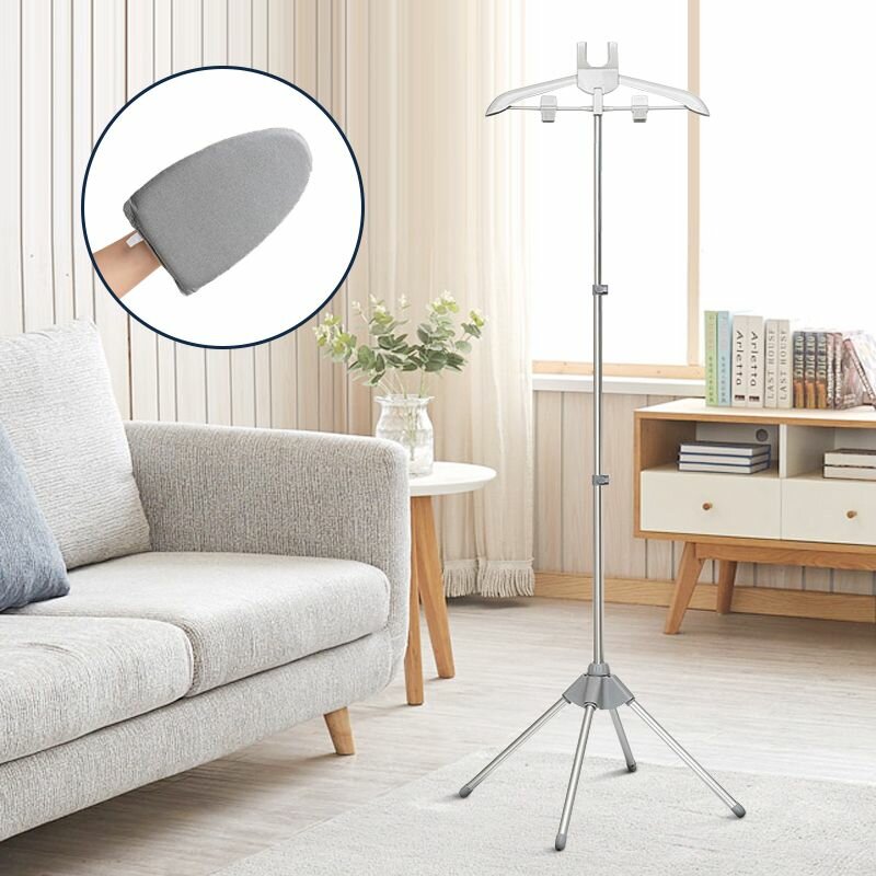 Напольная вешалка-рейл с гладильной доской 160 см для одежды, компактная и устойчивая, для дома и офиса