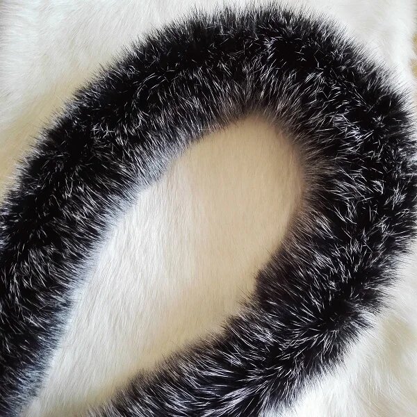 2025 100% натуральный реальный толстый кролик мех отделки одежды аксессуары подлинные меховые полосы для свитера пальто капюшон шляпа DIY пушистые отделки,0.05, мех натуральный,4, черный/белый