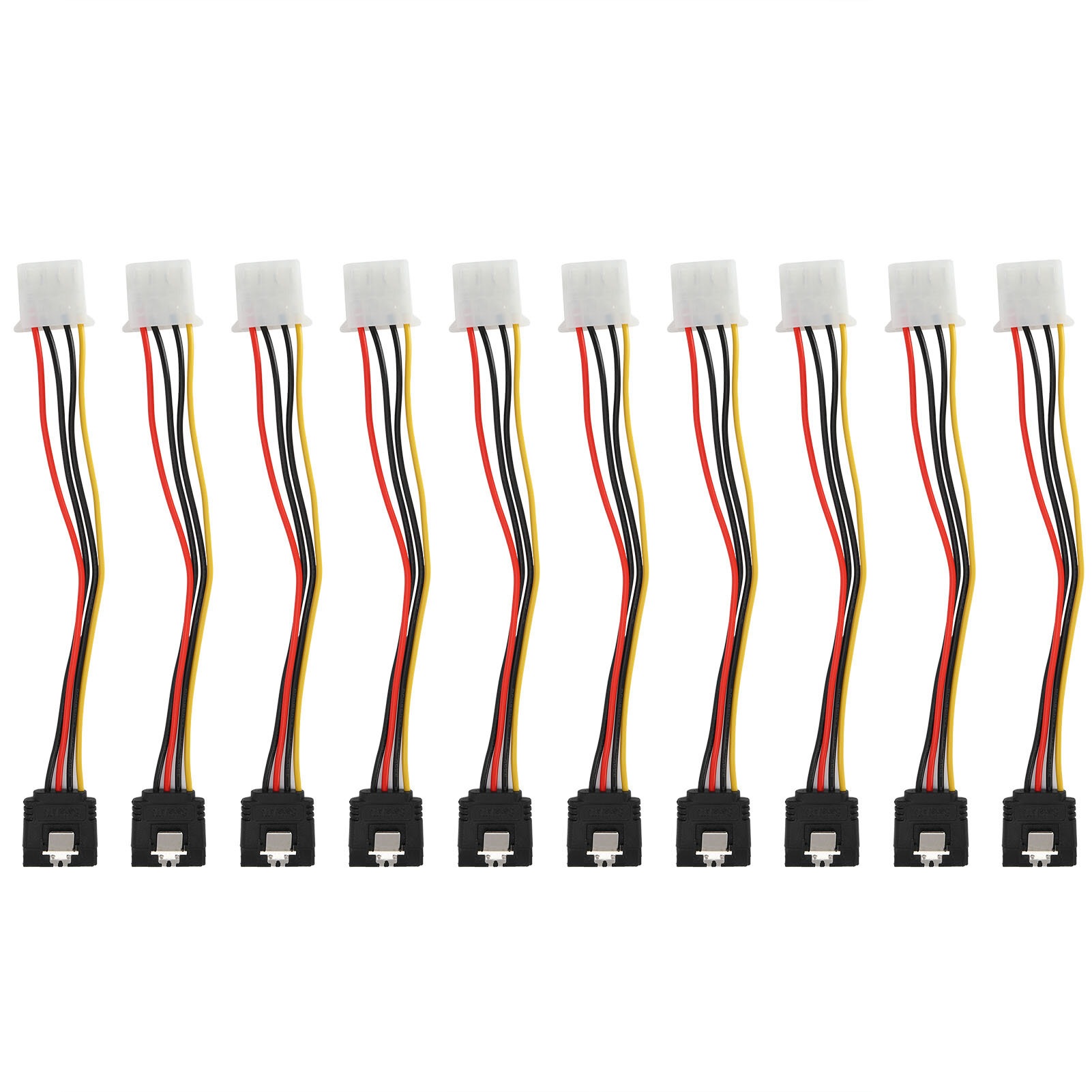 10 Pcs SATA Cables Big 4Pin to 15Pin IDESATA Power Conversion Splitter for Providing