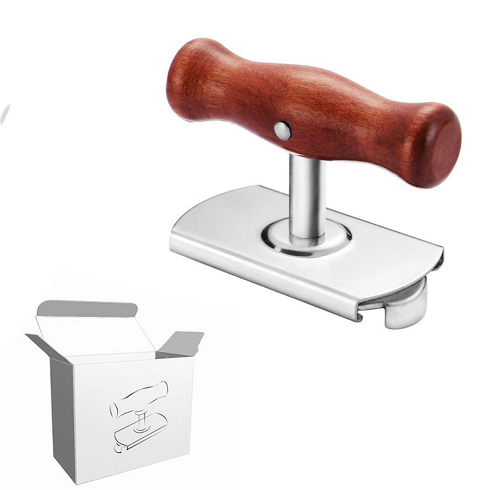 Многофункциональная открывашка для консервных банок, открывалка для бутылок, открывалка для консервных банок из нержавеющей стали с деревянной ручкой, легко откручивается